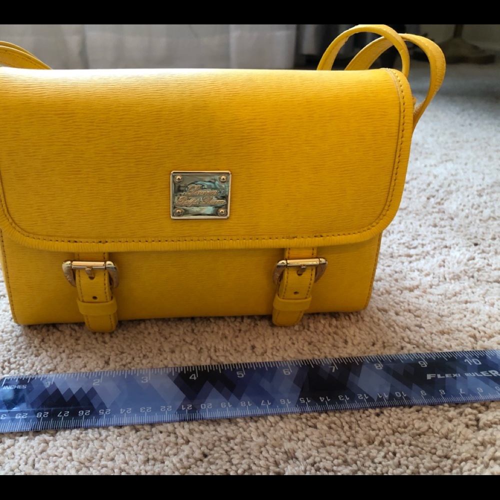 Lauren Ralph Lauren Messenger Bag Yellow Leather - Gem